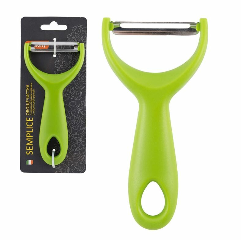 Овощечистка MALLONY SEMPLICE 008573, нерж. сталь, ручка пластик, 13,5 см