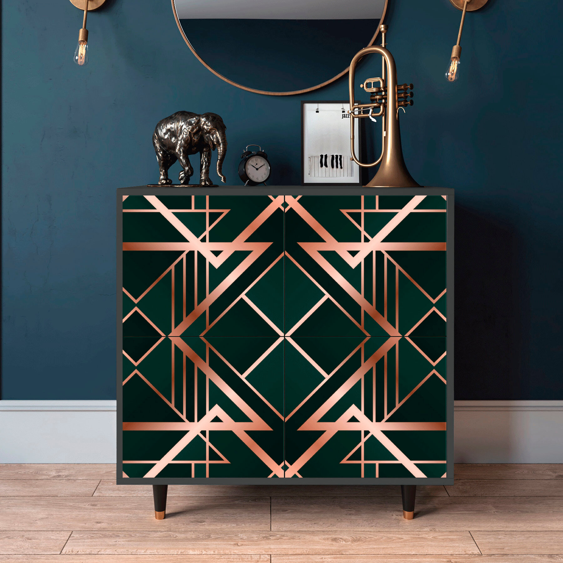 Комод - STORYZ - BS3 Emerald Gatsby, Размер - 94 x 96 x 48 см, Цвет корпуса - Антрацит