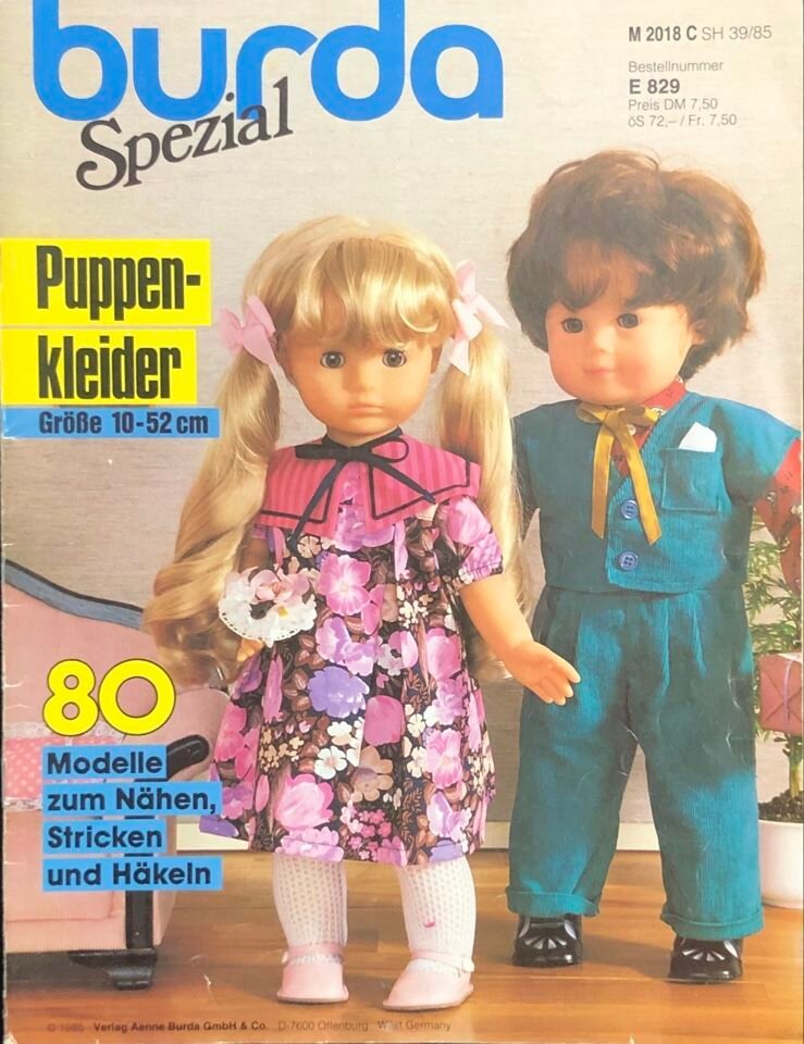 Журнал Бурда (Burda Style) Puppen kleider Мода для кукол 1985 год