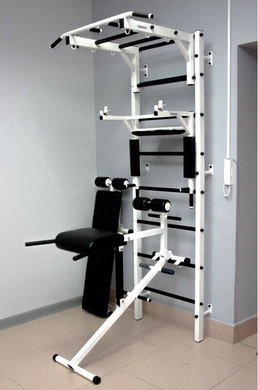 Спортивный элемент шведская стенка с турником рукоход гиперэкстензией и скамьёй