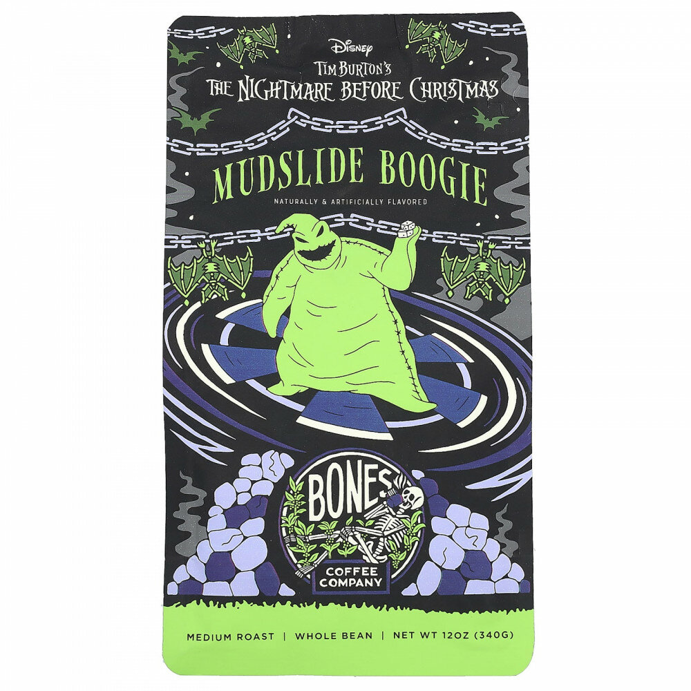 Bones Coffee Company, MudSLide Boogie, средняя обжарка, кофе из цельных зерен, 340 г (12 унций)