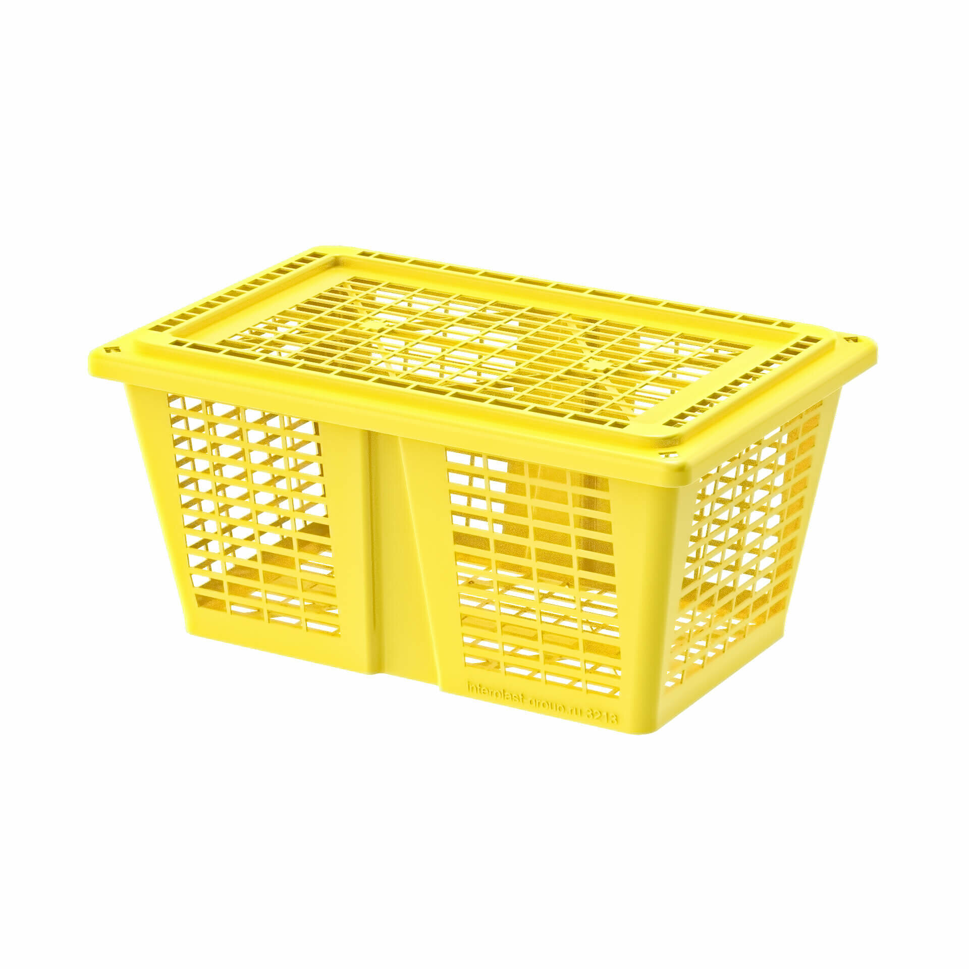 Ящик для рыбы, овощей, фруктов и хлеба перфорированный желтый, 300х200х130 мм