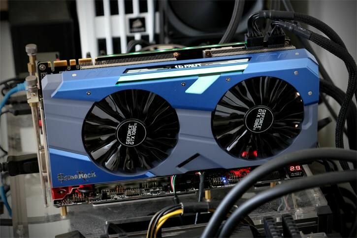 Видеокарта Palit GeForce GTX 1080Ti Gamerock, 11GB GDDR5X, 220W, поддержка CUDA — фото 1