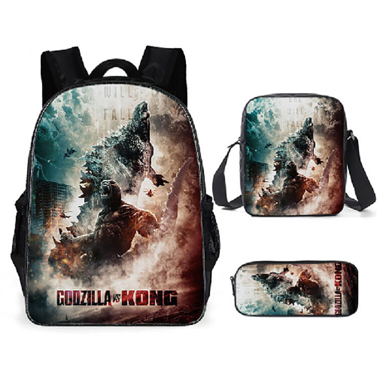 Новый продукт Amazon Godzilla Рюкзак Godzilla, школьная сумка для учащихся начальной и средней школы, сумка через плечо с мультяшным аниме, сумка-карандаш