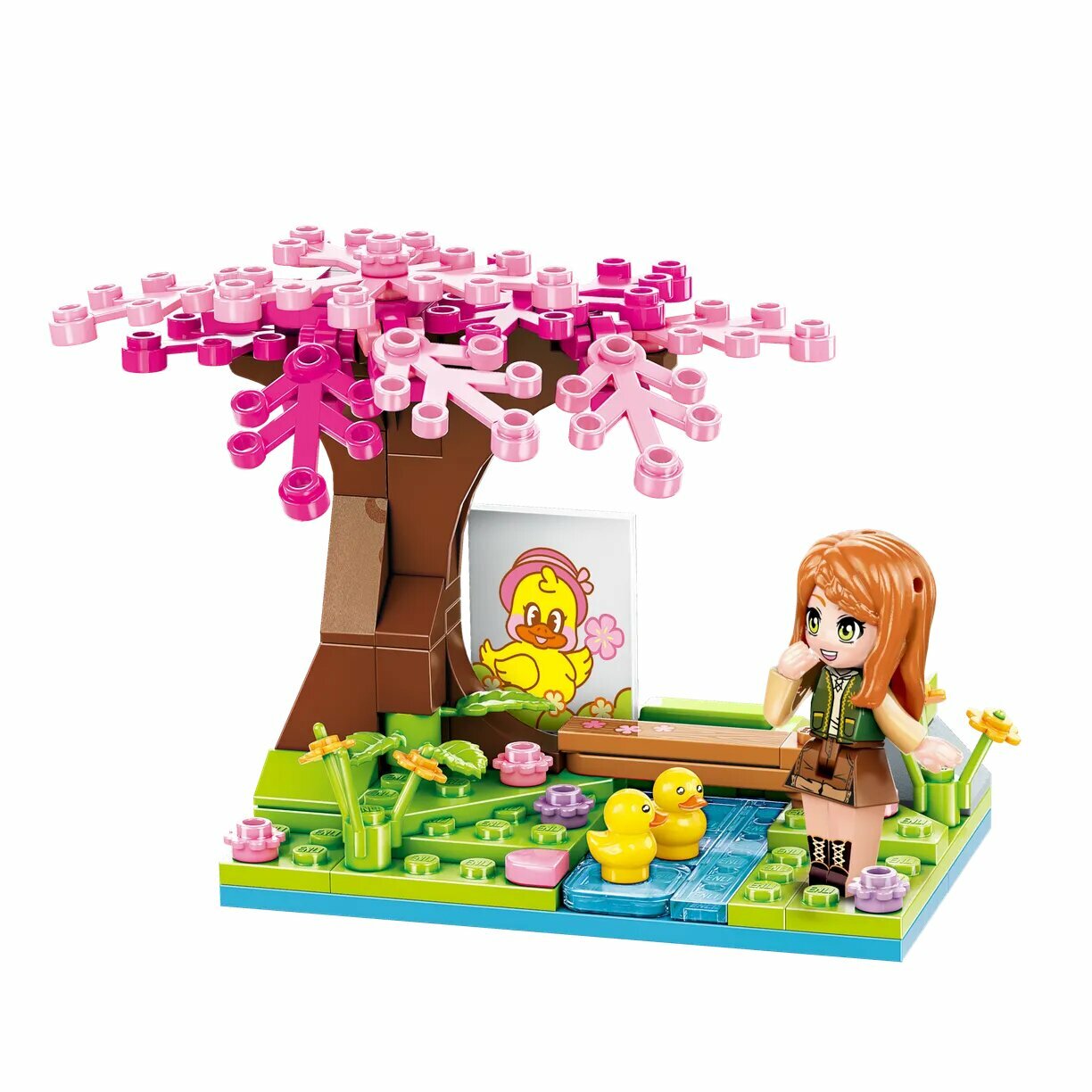 Конструктор Qman с фигуркой Лесная прогулка BRICK31011-2