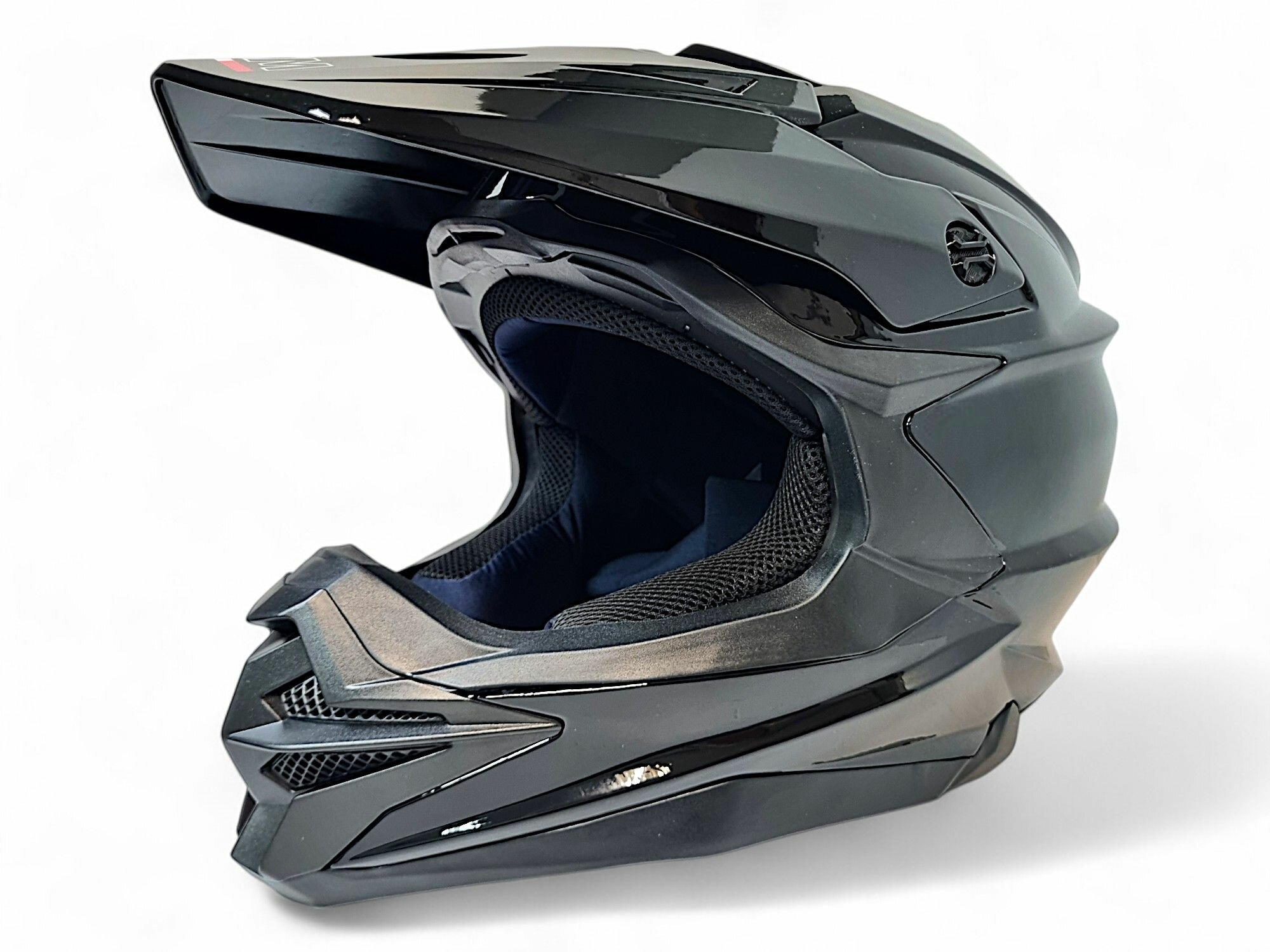 Мотошлем кроссовый взрослый AiM JK803 Black Glossy, XL