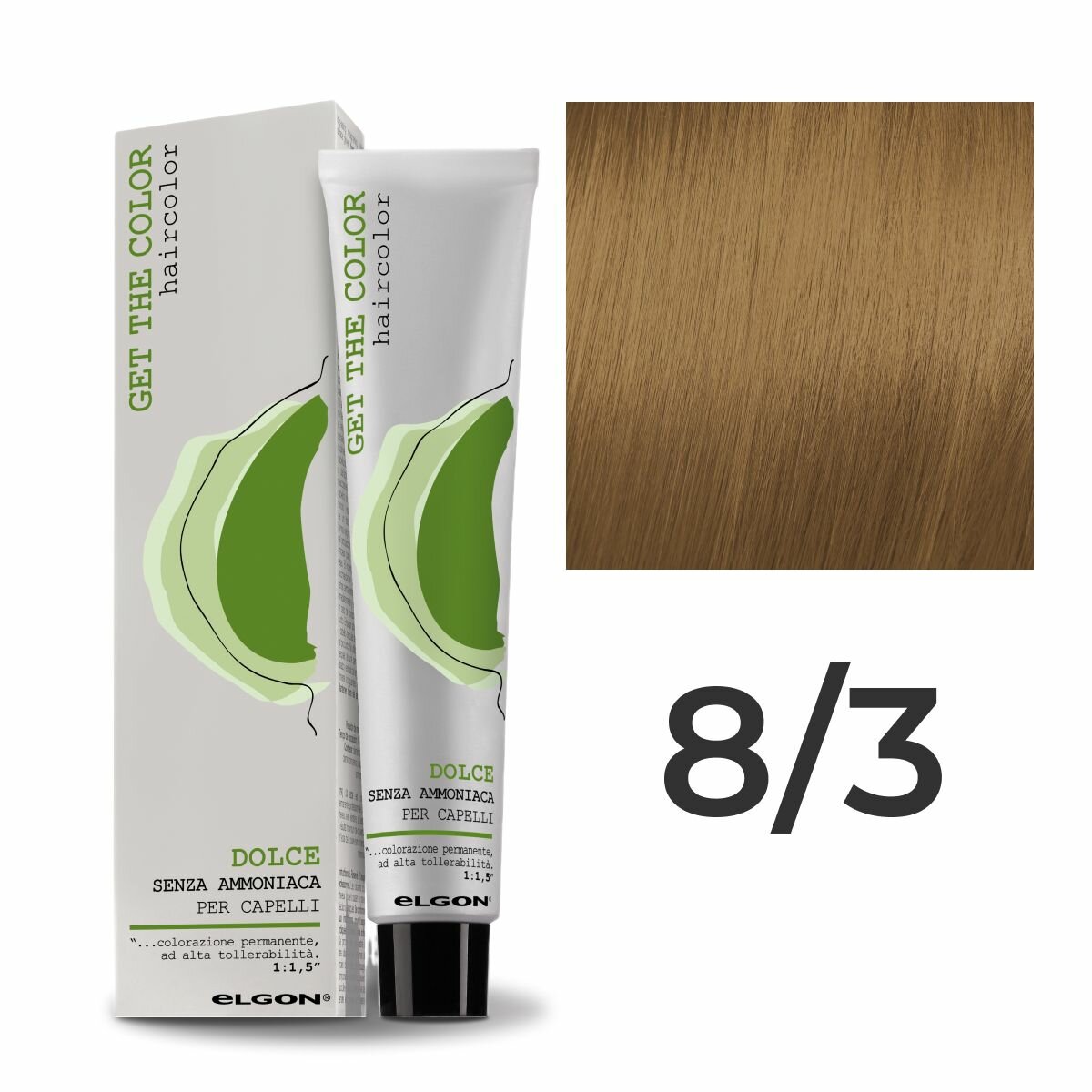 Крем - краска для волос профессиональная Elgon Get the Color Dolce 8/3 Светлый русый Золотистый 100 мл