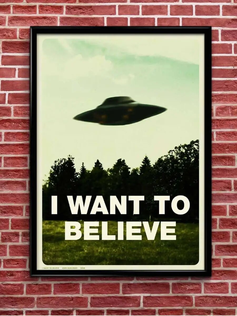 Плакат, Постер НЛО, А3 (фотопанно, постер на стену)