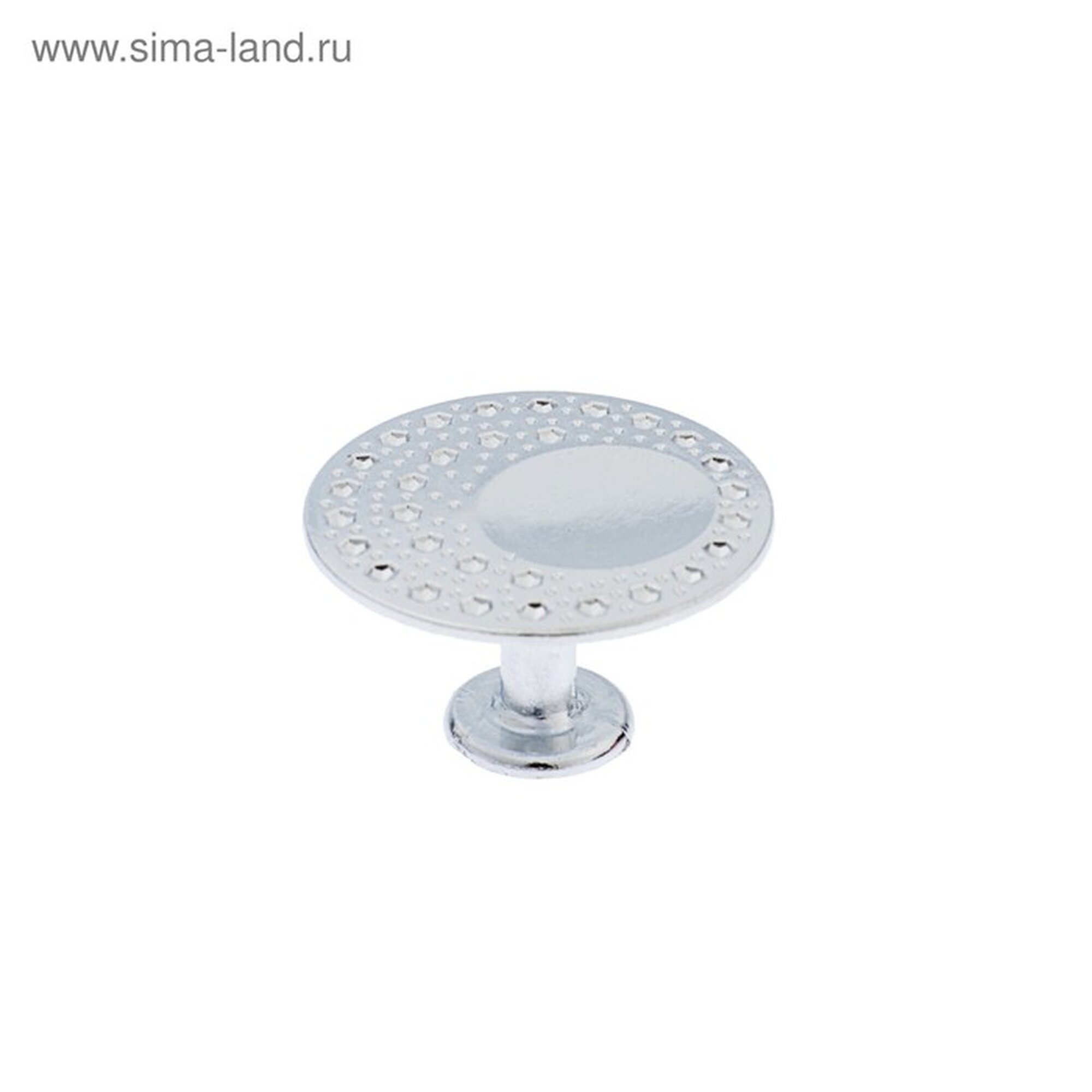 Ручка кнопка тундра РК020CP, круг, цвет хромированный, 8 штук TMP