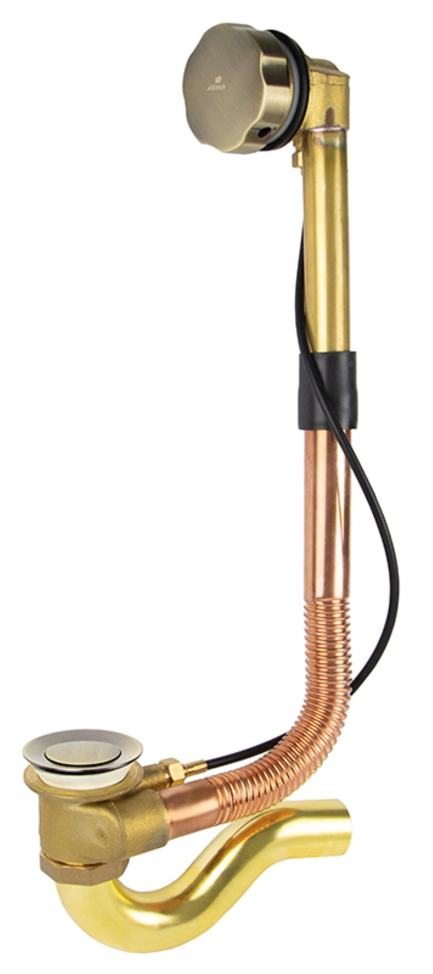 Обвязка ванны Kaiser 8003Antique, латунь, трубный слив, донный клапан, бронза