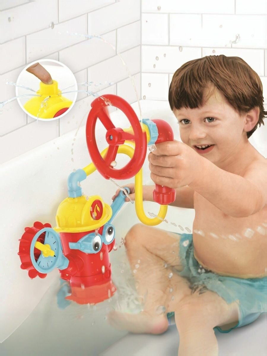 YOOKIDOO Игрушка для ванной Пожарный гидрант Фредди с насосом и насадками для детей от 3 лет