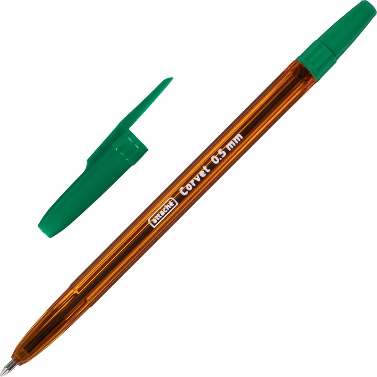 Ручка шариковая Attache Corvet (0.5мм, зеленая, масляная основа) (1886552), 50шт.