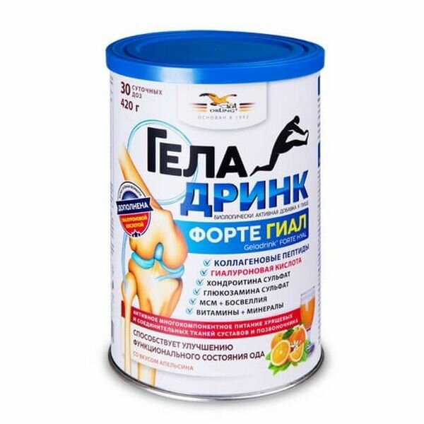 Геладринк Форте Гиал вкус апельсина порошок банка 420г