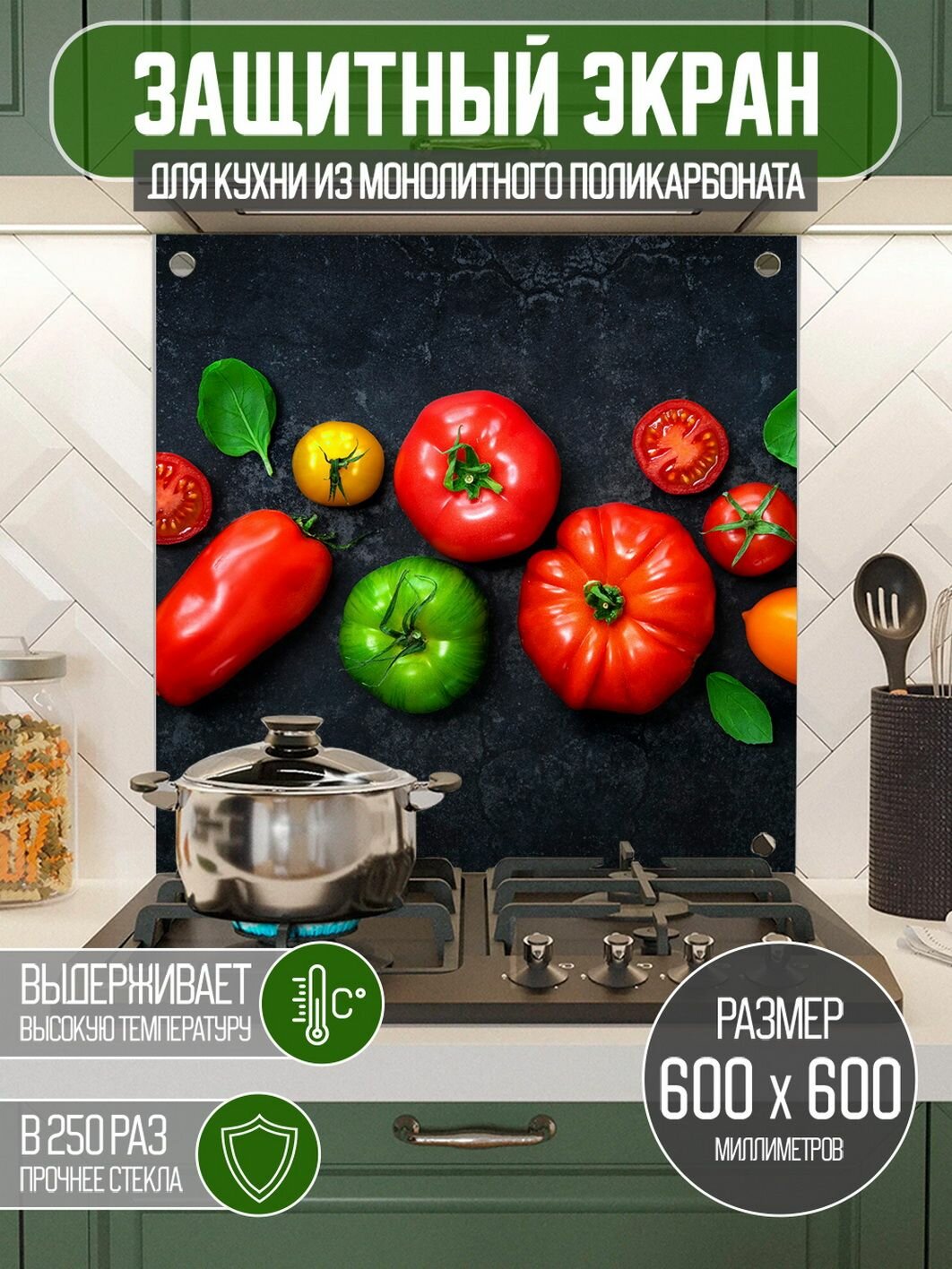 Фартук для кухни на стену, кухонный фартук, панель на кухню с фотопечатью из поликарбоната. Стеновые панели скинали. Размер 600 х 600 х 3 мм. Специи 600-014