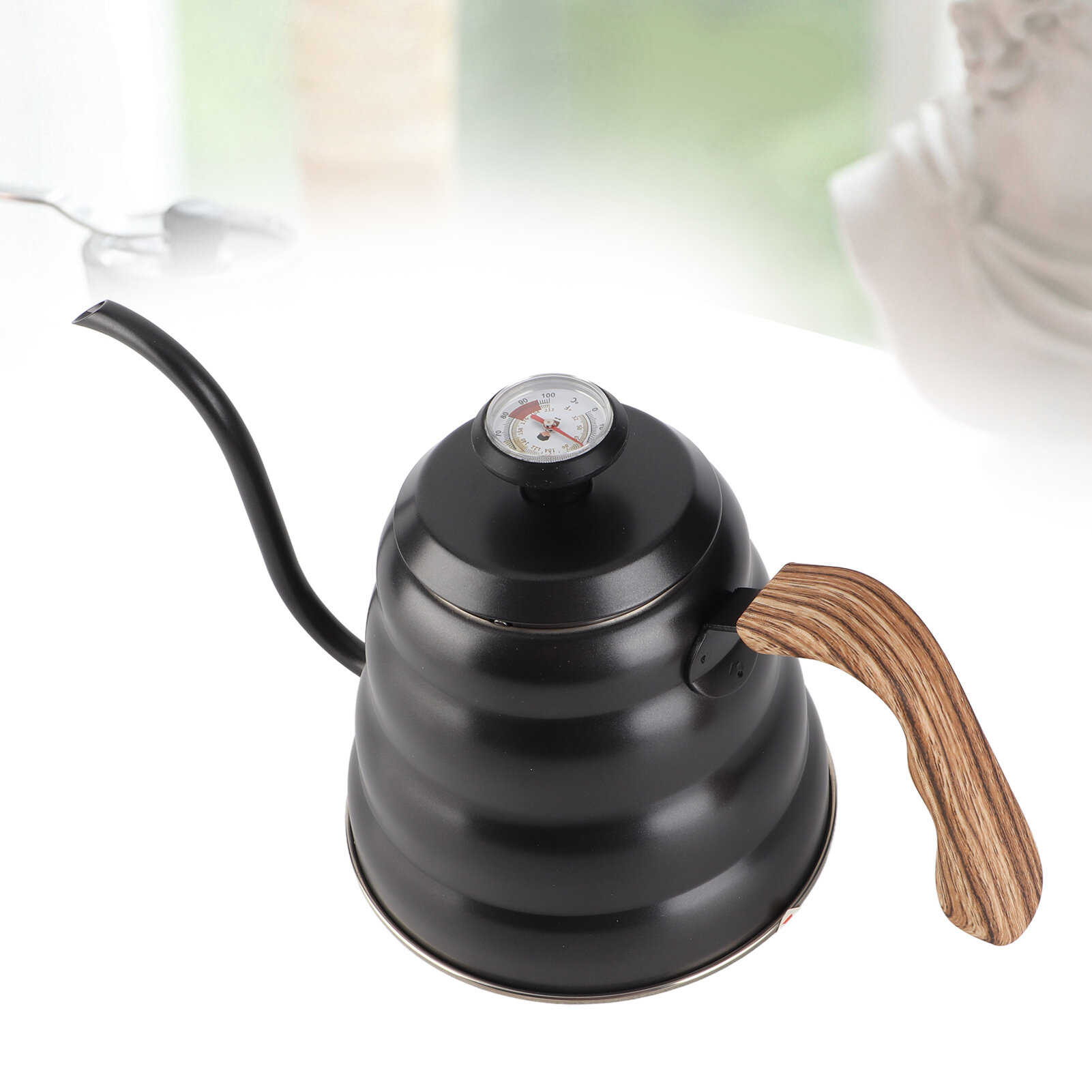 Чайник для чая и кофе из нержавеющей стали емкостью 1,2 л с термометром, носиком на гибкой шее, наливает кофеварку
