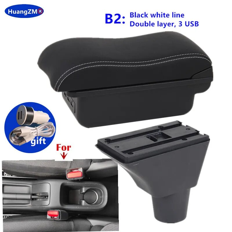 Подлокотник-органайзер Для Citroen C3/C4, Аксессуар Для Интерьера Автомобиля, кожа/АБС-пластик