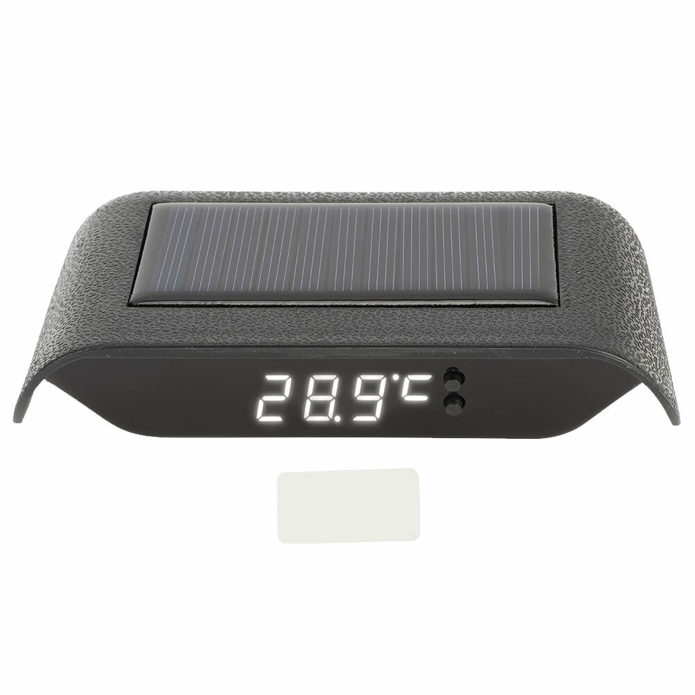 Солнечные часы Portable LED Digital Clock для автомобиля, белый, 12.5x8x3см, 106г, солнечная энергия/USB