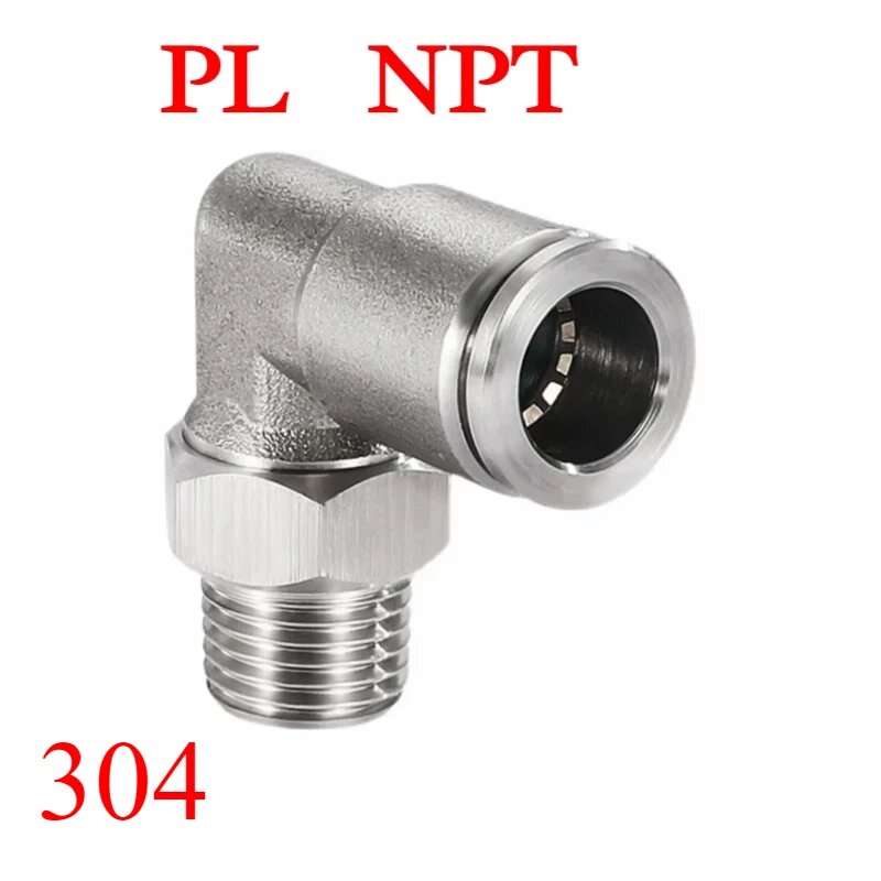 Локоть пневматический 304 PL NPT 16-02 мм