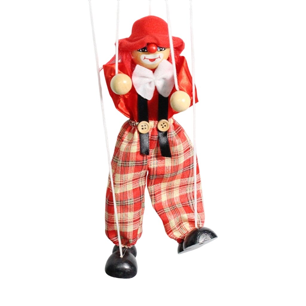 Традиционная марионетка клоун для творческих игр и рассказов