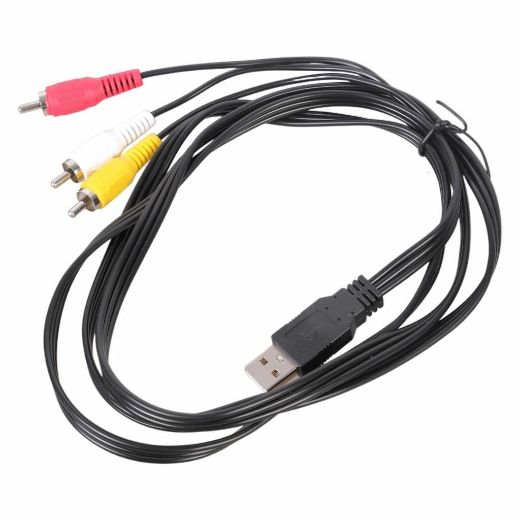 USB-3RCA кабель 150см для ТВ, Мужская головка USB