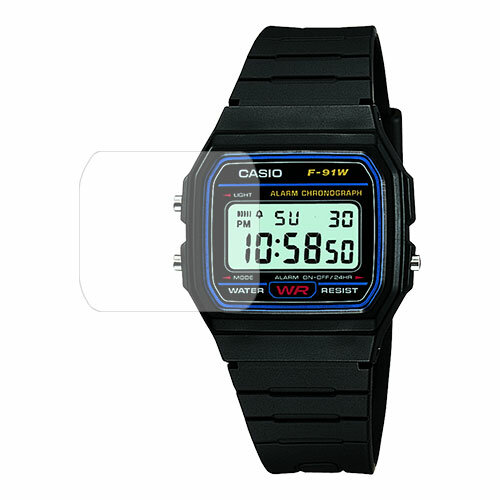 Скрин Мобайл защитный экран для часов Casio F-91W-1XY из гидрогелевая плёнка прозрачная