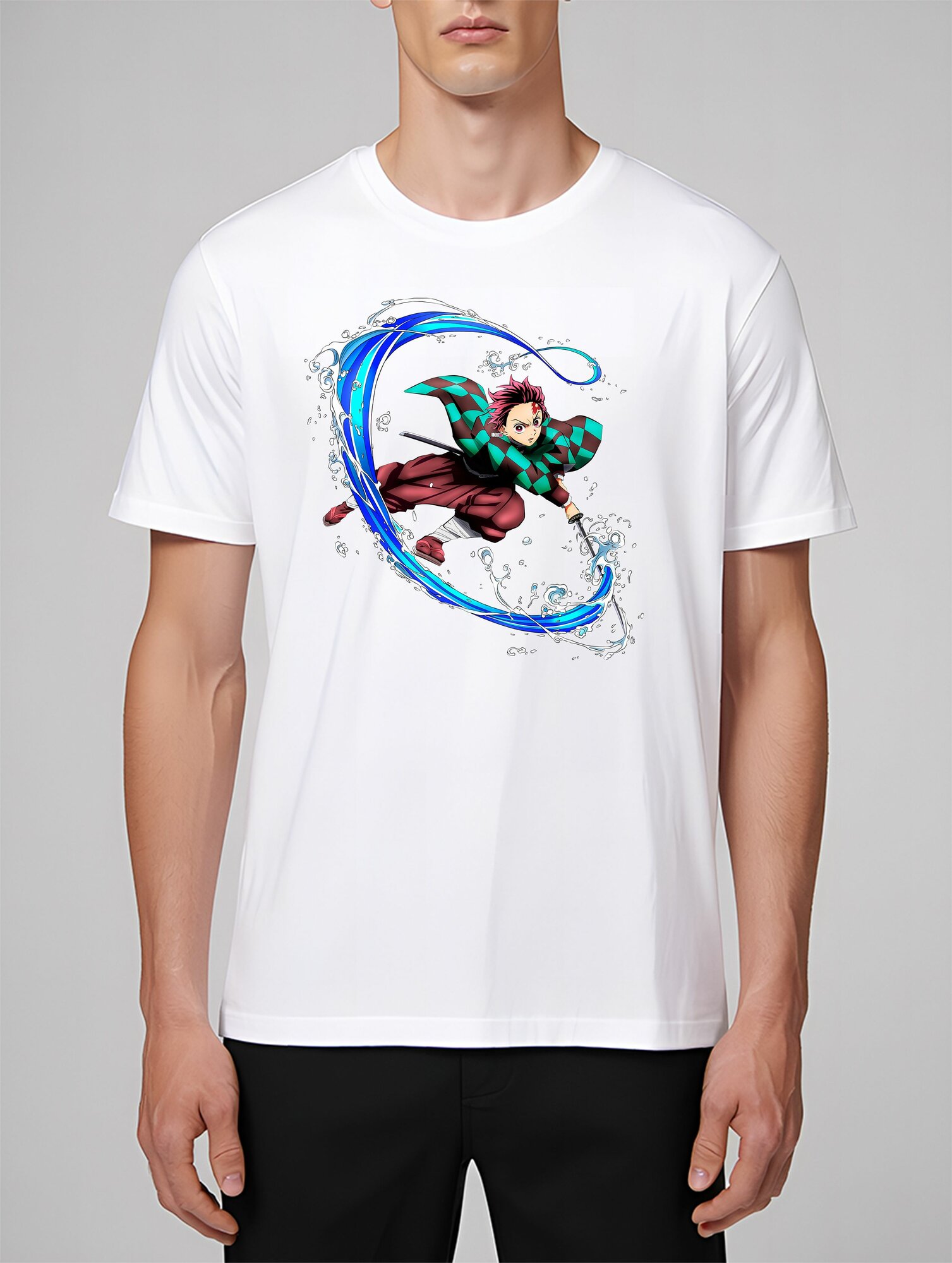 Футболка с принтом Demon Slayer Tanjiro Water