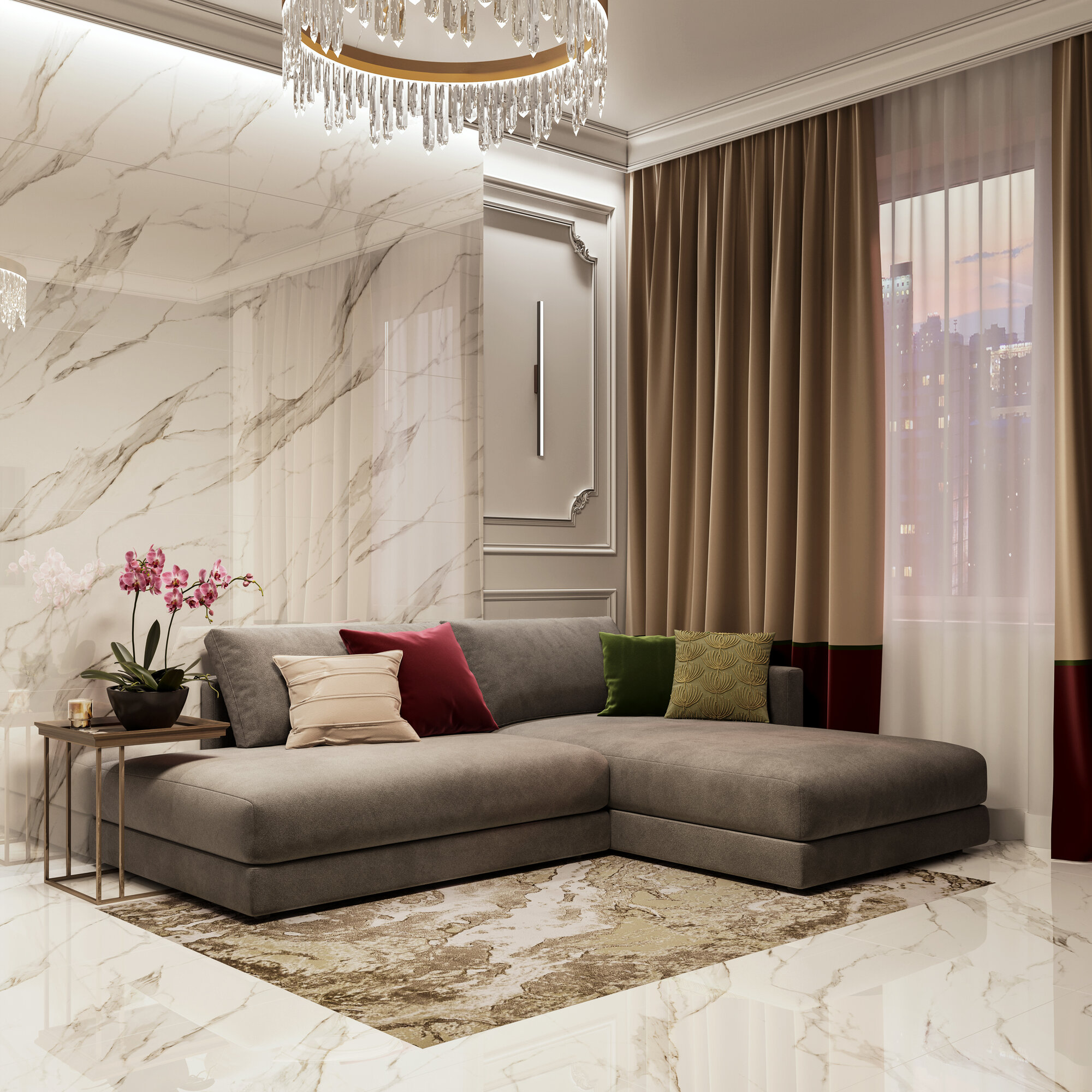 Керамогранит CULTO ROYAL STATUARIO 60*120 глянцевый, упаковка 2,16 м²