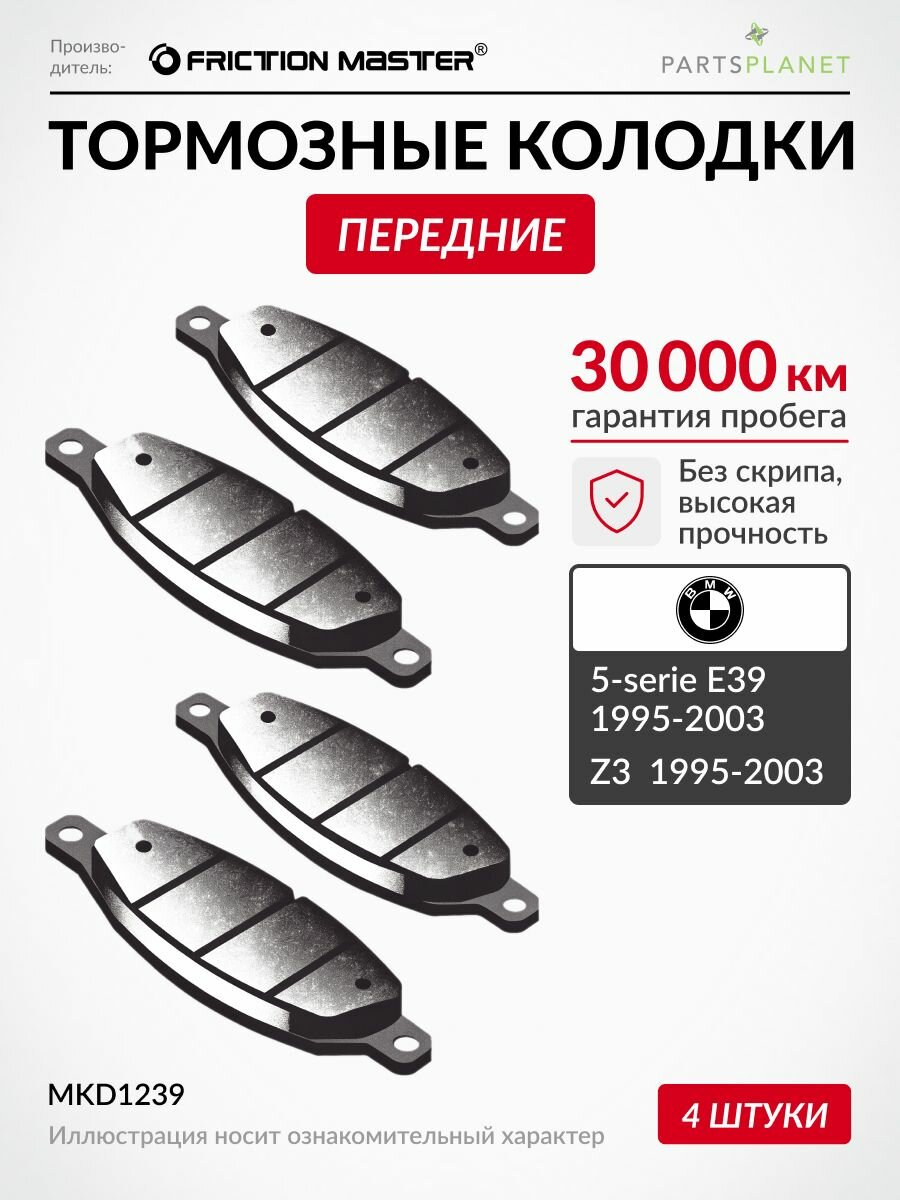 Тормозные колодки задние на BMW 5-serie E39 1995-2003, Z3