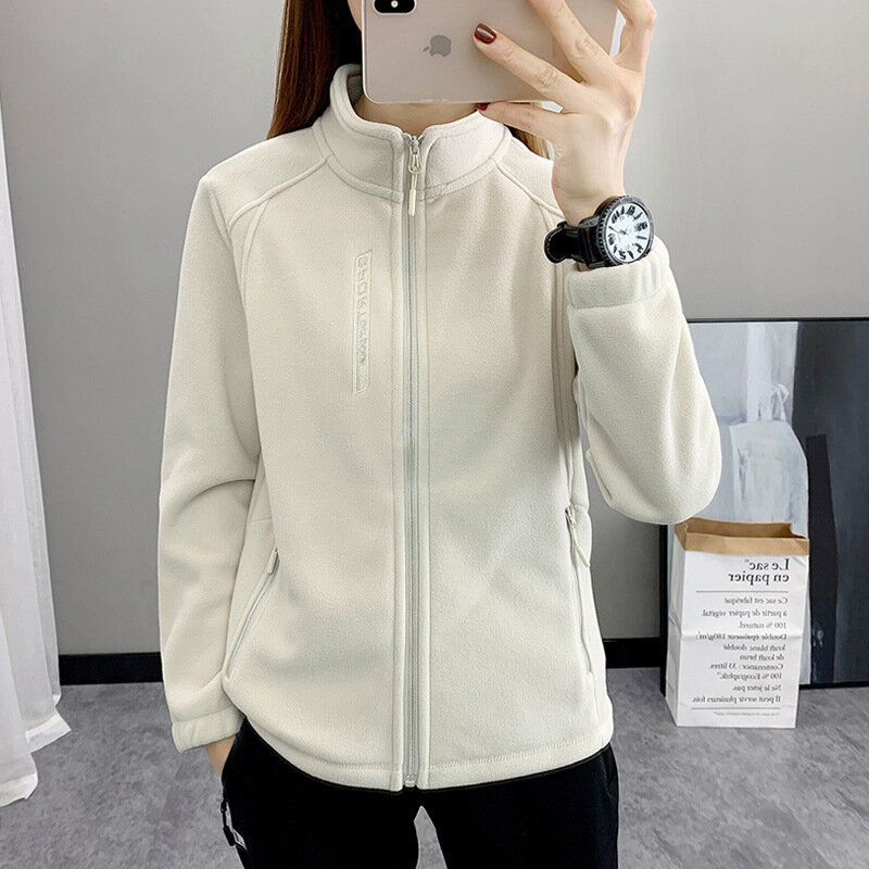 Утолщенная флисовая куртка для женщин, ветрозащитная и теплая, куртка для активного отдыха и походов с флисовой подкладкой, кардиган