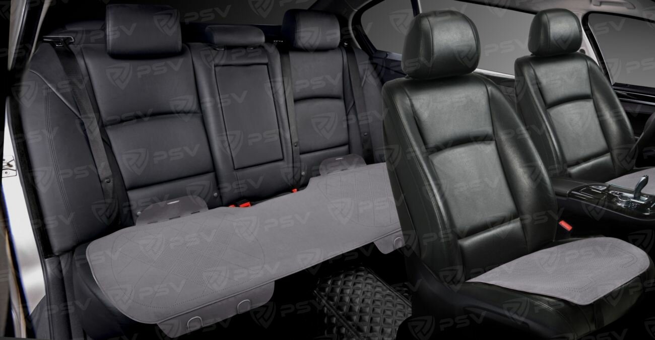 Накидки чехлы на сиденья из алькантары в машину автомобильные универсальные на весь салон премиум PSV Savana PAD (Серый)
