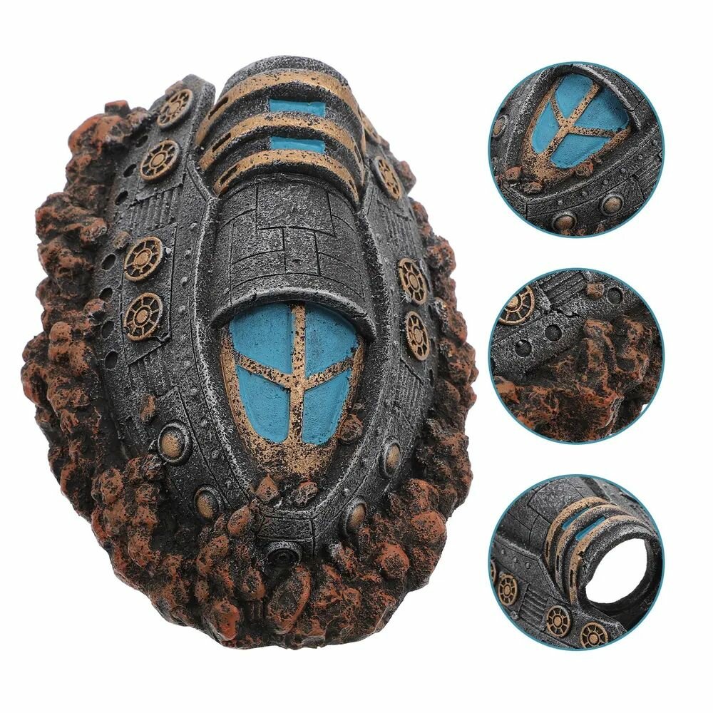 Аквариумные Декорации Из Смолы, Черного Цвета, 19.5X13X8См, Повышение Жизнеспособности Аквариума, 1 Шт