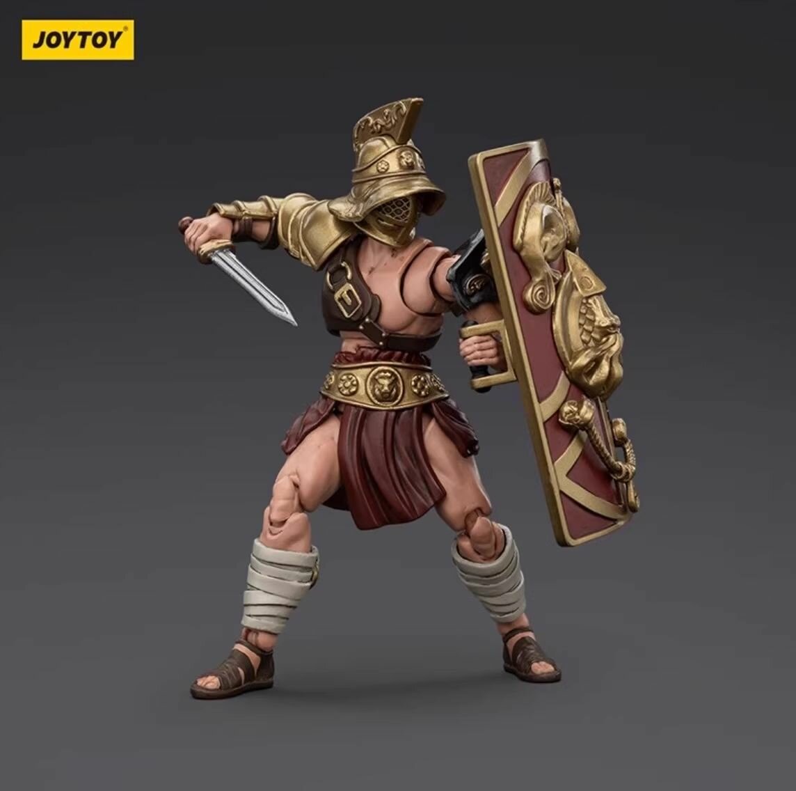 Фигурка JoyToy: Гладиатор с мечом и щитом, масштаб 1/18, детализированная модель