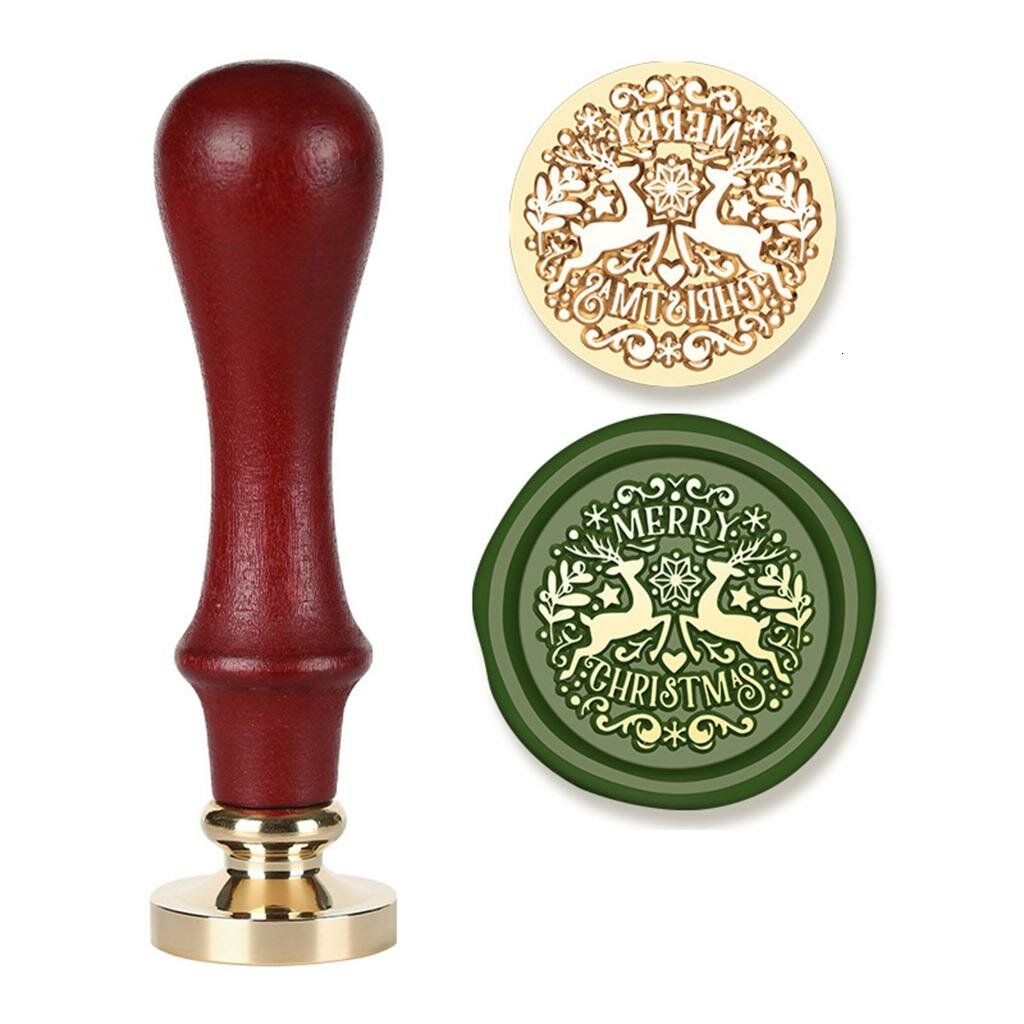 Рождественский штемпель с деревянной ручкой, Рождественский лось