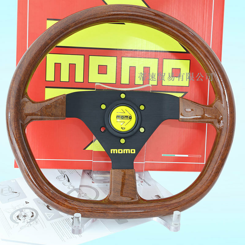2026 Новая модель, популярная за границей, модификация автомобиля, классический ретро руль из персикового дерева Momo, D-тип, универсальный 14inch
