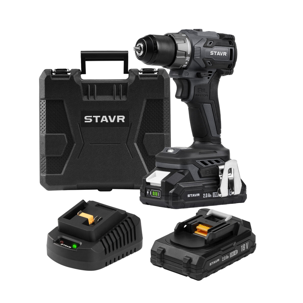 Дрель-шуруповерт аккумуляторная SDD 18BL-2К Stavr 9020100433