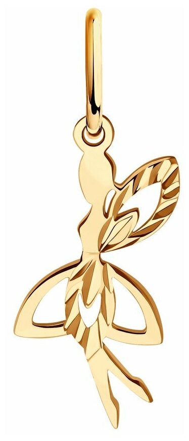 Подвеска, серебро, 925 проба, золочение