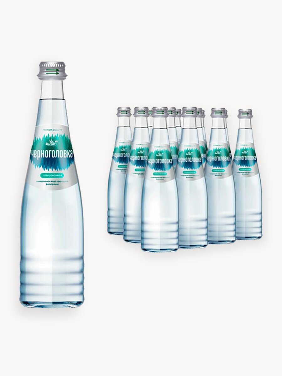 Вода питьевая газированная "Черноголовская" 12 шт. по 0,33 л, стекло