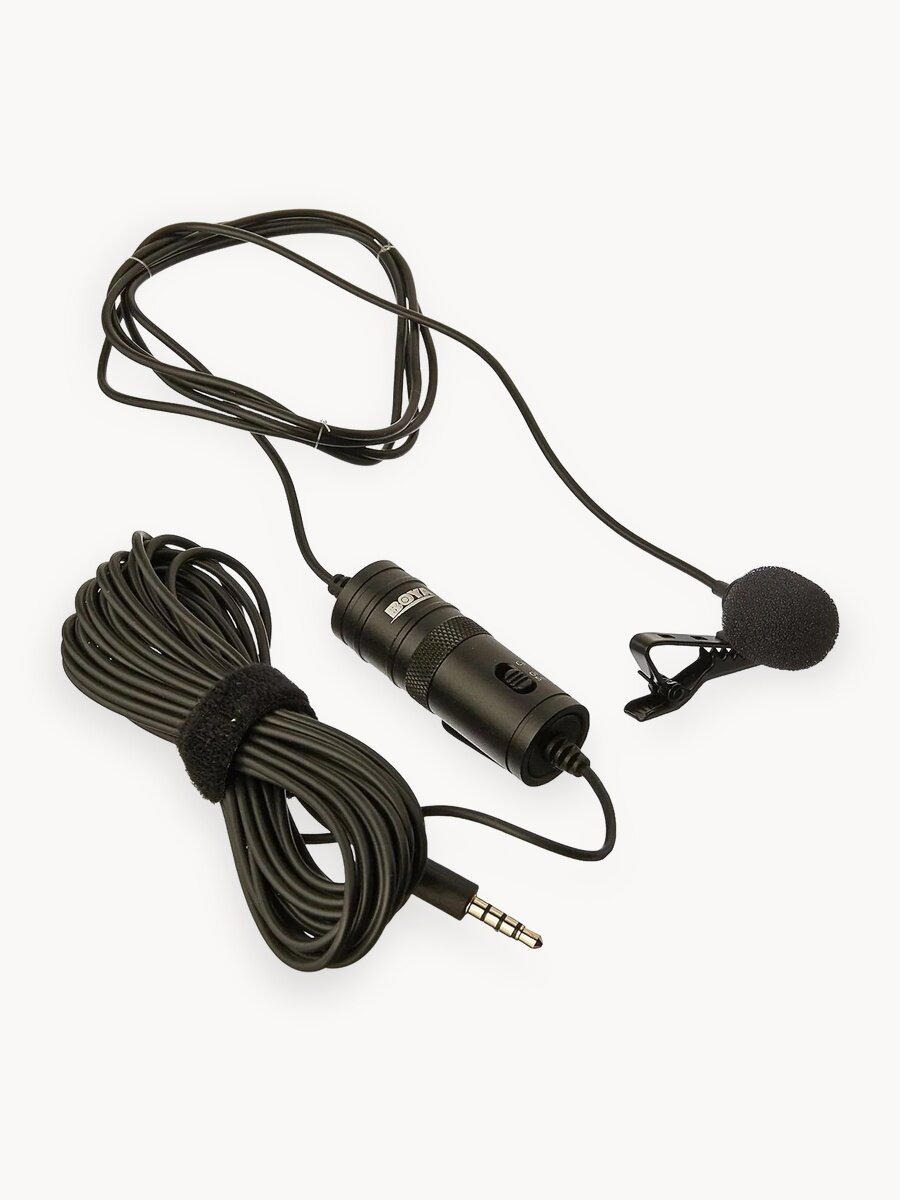 Петличный микрофон Boya BY-M1, для съёмки, с креплением на одежду