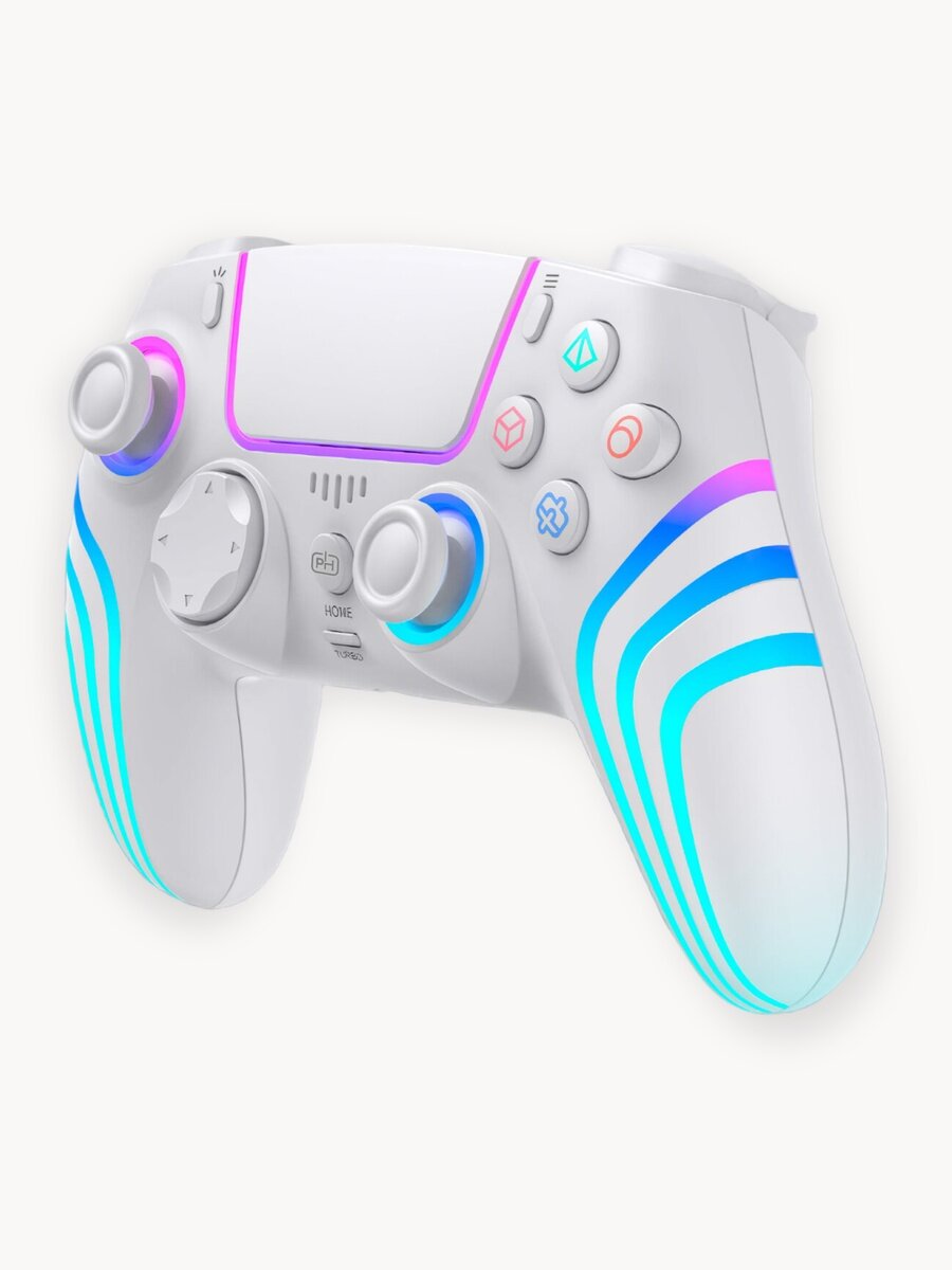 Геймпад, геймпад для ПК, джойстик для пк, джойстик PS4 с RGB-подсветкой и тачпадом POWERHUB