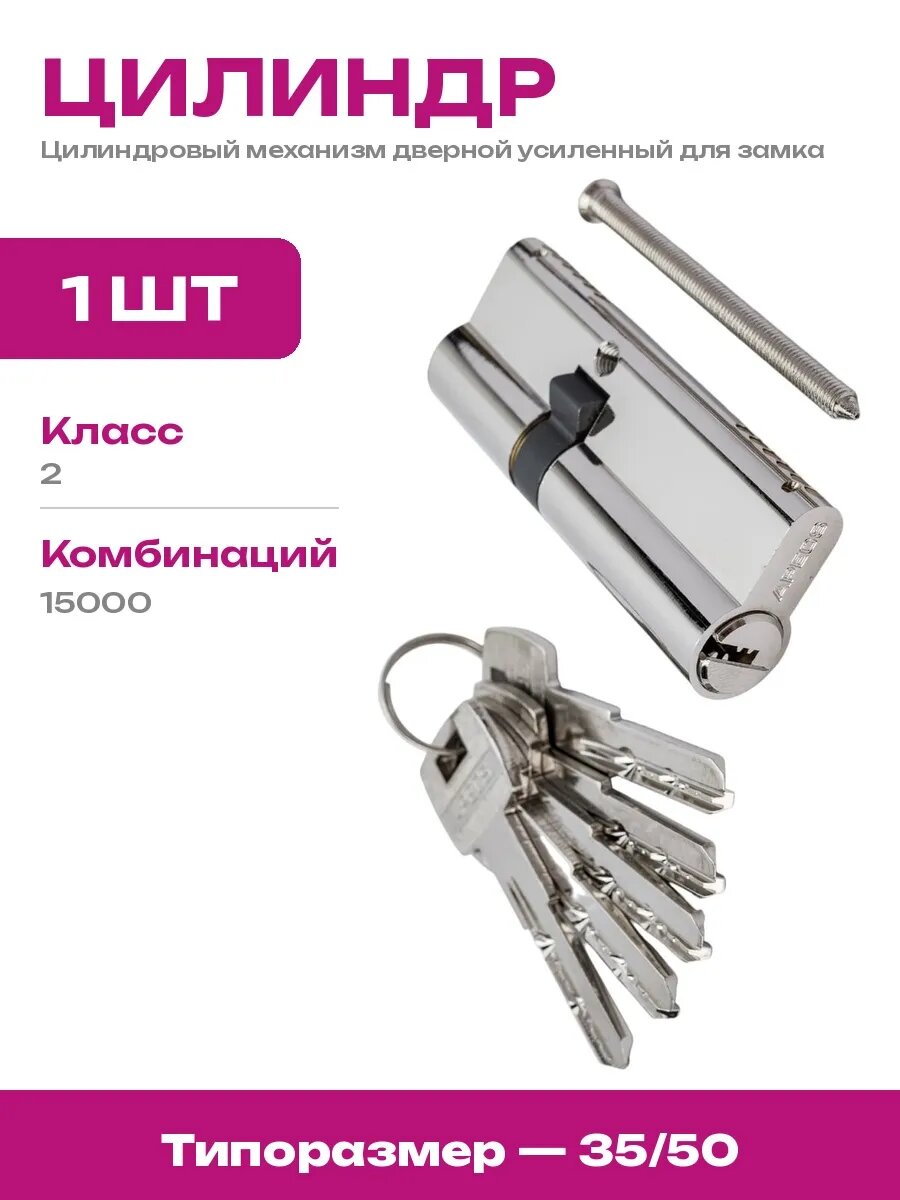 Сердцевина замка дверного латунная никелированная надежная