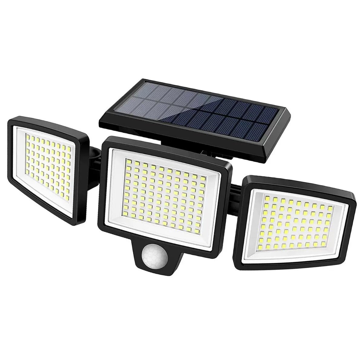 Солнечная настенная лампа 208 LED с пультом дистанционного управления наружная водонепроницаемая с датчиком движения