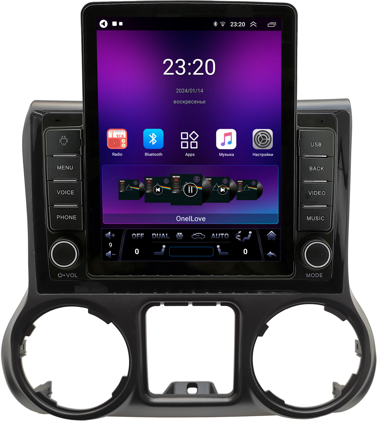 Штатная магнитола Jeep Wrangler 3 (JK) 2011-2014 Canbox GTR095-10-009 на Android 10 (QLed, 4/64, DSP, CarPlay)