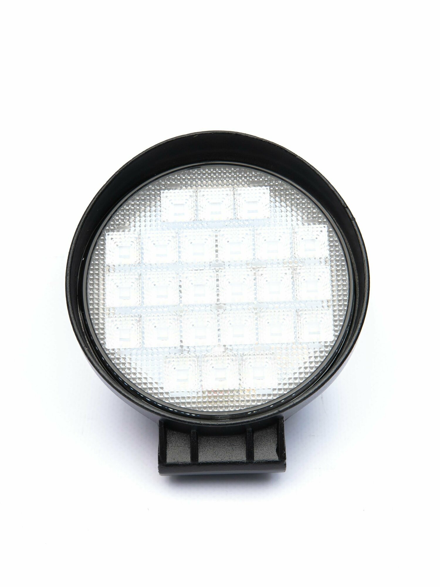 Фара светодиодная дополнительная круглая 12/24 В рассеянный свет, 24 диода, 72 Вт, крепление по центру (115*65*142)