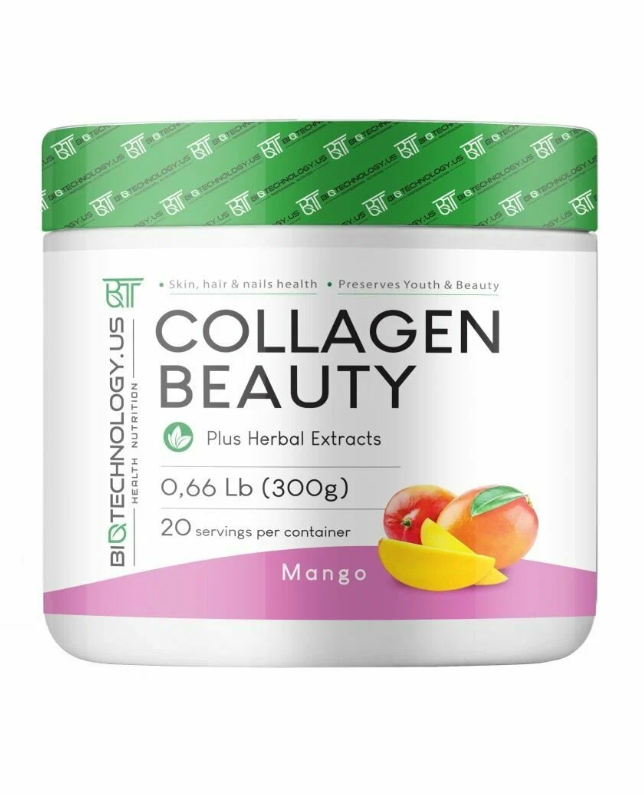 Biotechnology.US Collagen Beauty 300г (Манго) Коллаген порошок c витамином С и ягоды асаи, плоды шиповника