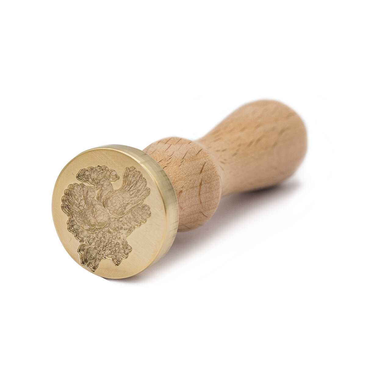 Печать для сургуча, штамп, 25 мм, HappyClay (латунь, дерево)