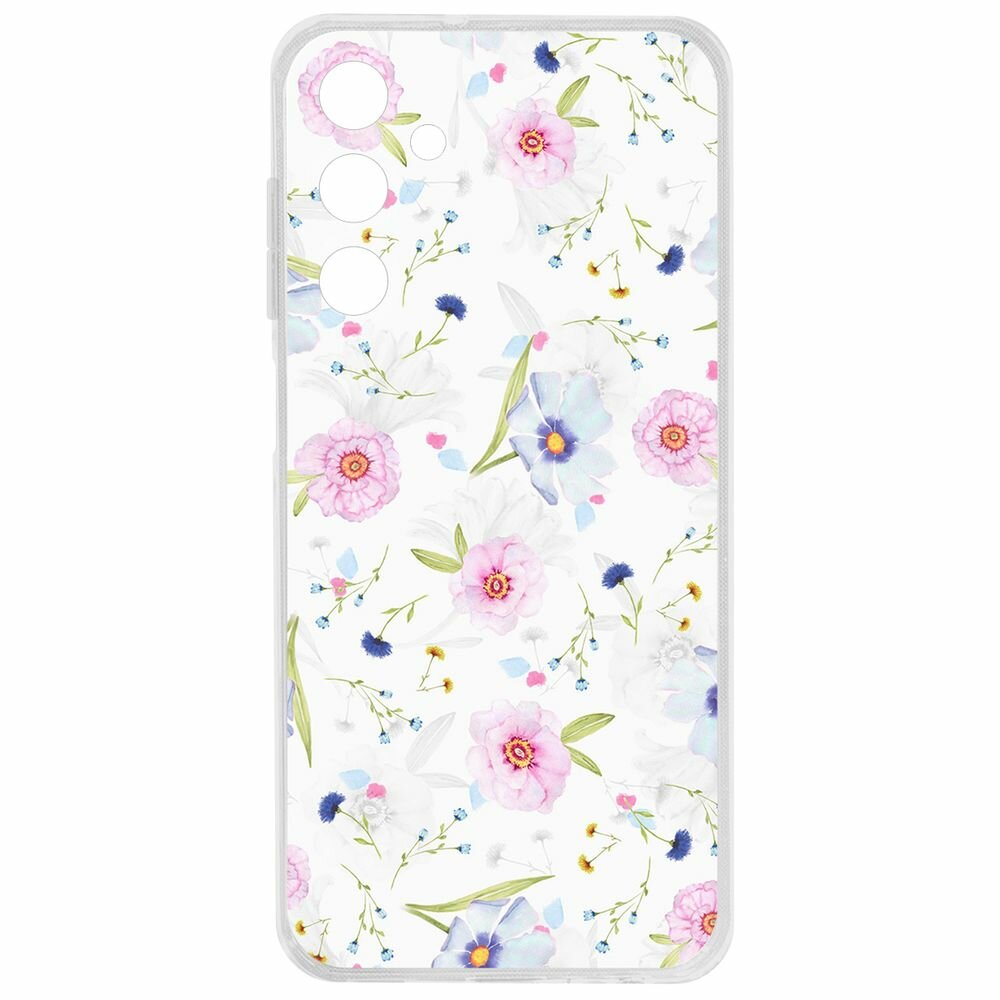 Чехол-накладка Krutoff Clear Case Цветочный паттерн 3 для Samsung Galaxy A25 5G (A256)