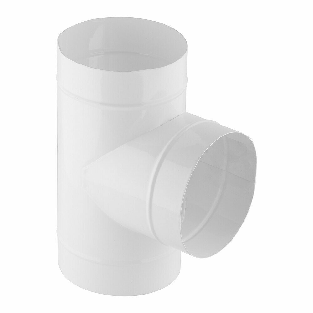 Тройник для круглых воздуховодов d100 мм стальной Era белый Era 10ТМ