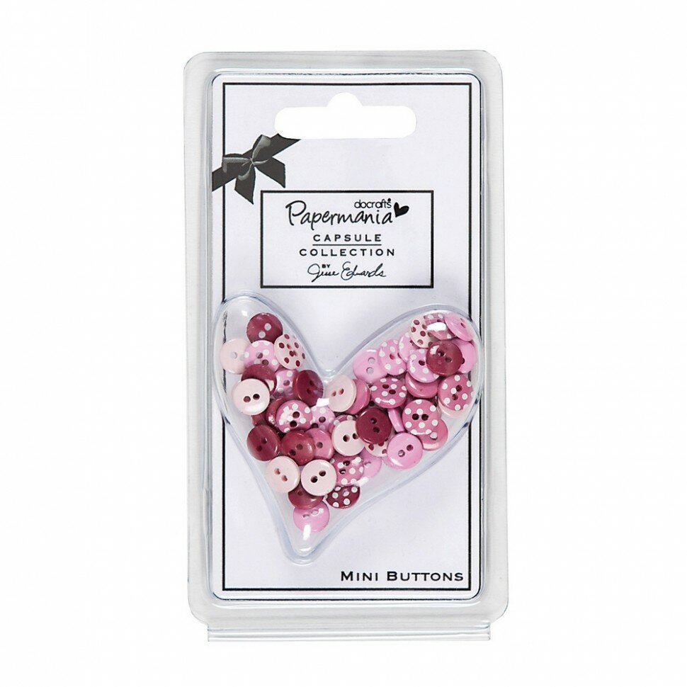 #PMA354020 Набор мини-пуговиц "Горошек" Parkstone Pink Docrafts 60 шт