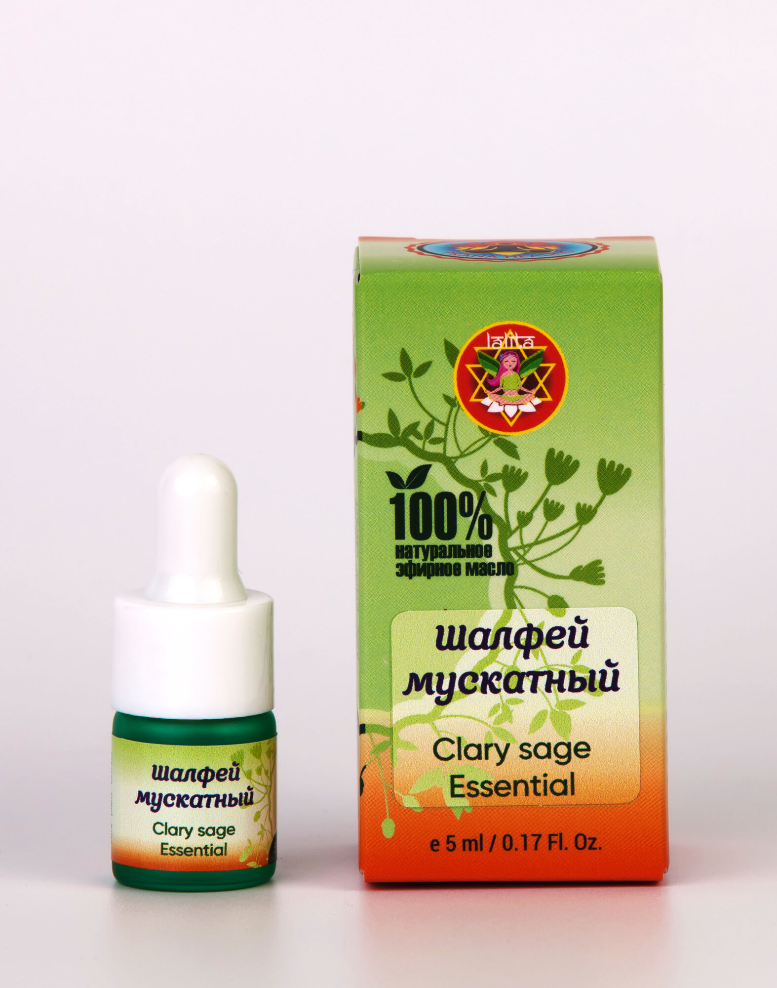 Шалфей мускатный (эфирное масло) / Clary sage Essential / 5 мл / стекло / Prana Healing / LALITA®