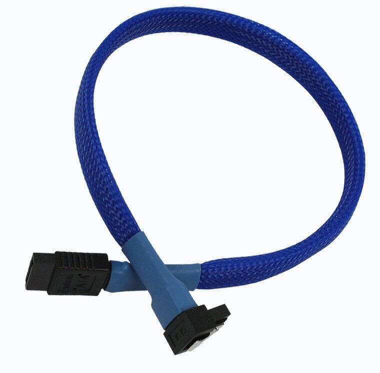 Кабель SATA Nanoxia SATA3 (6Gb/s) Cable 60см, угловой разъем, синий NXS6G6B